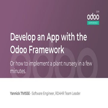 Develop an App with the Odoo Framework | PPT