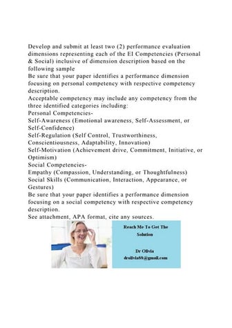 Develop and submit at least two (2) performance evaluation dimension.docx