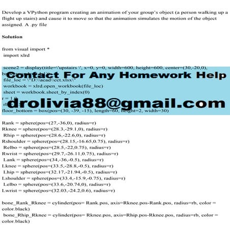 Develop A Vpython Program Creating An Animation Of Your Groups Objepdf 