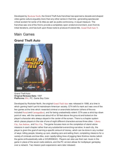 GTA V Presentation | PPTX