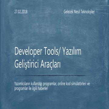 Developer Tools | PPT