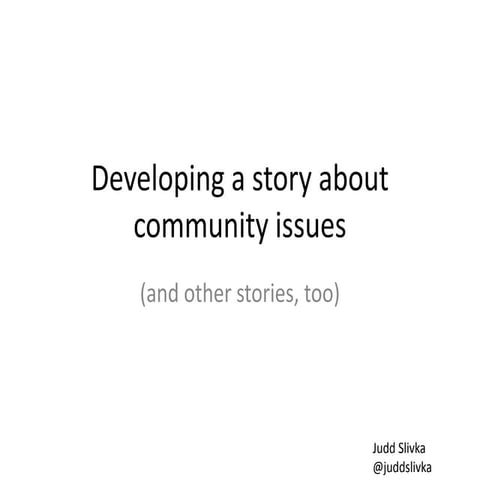 Developing the local story | PPT