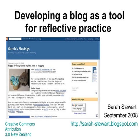Developing A Blog As A Tool For Reflective Practice | PPT