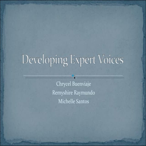 Developing Expert Voices | PPS