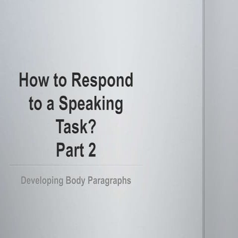 Developing a body paragraph | PPTX