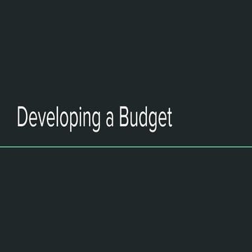 Developing a Budget | PPTX
