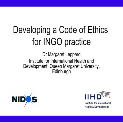 Developing A Code Of Ethics For Ngo Practice Presentation | PPT