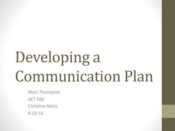 Communication plan 560 | PPT