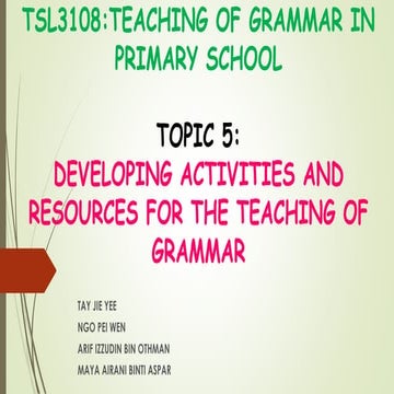 Developing activities and resources for the teaching of | PPTX