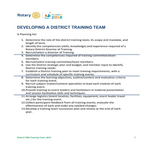 The Journey From District Trainer to Director of Training | PDF