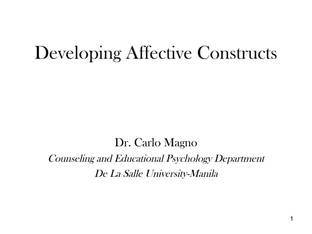 Developing Affective Constructs Ppt