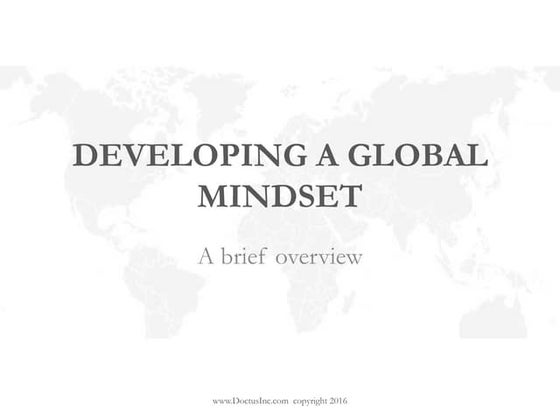 Developing Organizational Global Mindset | PDF