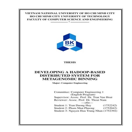 Developing a hadoop-based distributed system for metagenomic binning, Tran Duong Huy.pdf