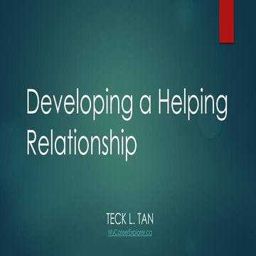 Developing a Helping Relationship | PDF