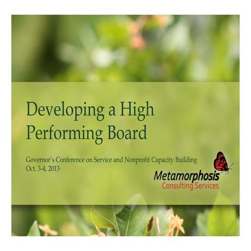 Developing a High Performing Board | PDF
