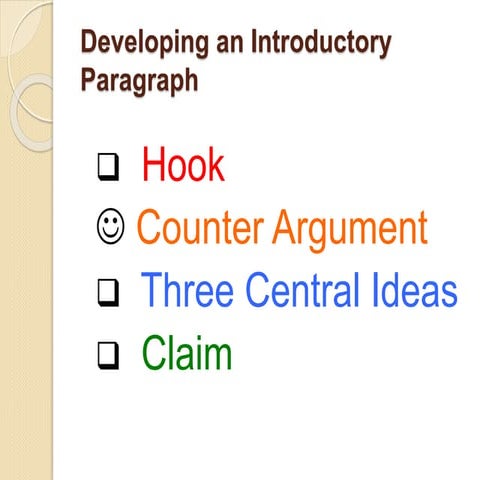 Developing an argumentative essay introduction | PPTX