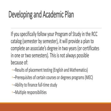 Developing and academic plan | PPT