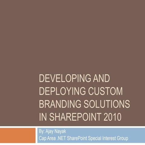 Developing And Deploying Custom Branding Solutions In Sharepoint 2010 4423