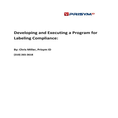 Developing And Executing A Program For Labeling Compliance | PDF | Free ...