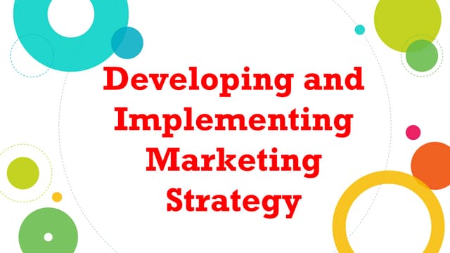 Developing And Implementing Marketing Strategypdf