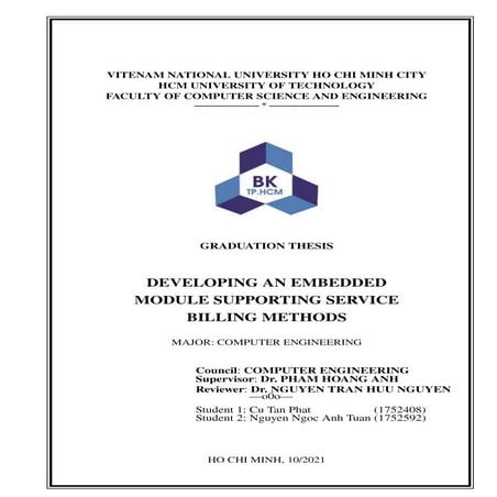 Developing An Embedded Module Supporting Service Billing Methods, Cu ...