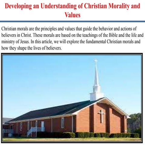 Developing an Understanding of Christian Morality and Values | PPTX