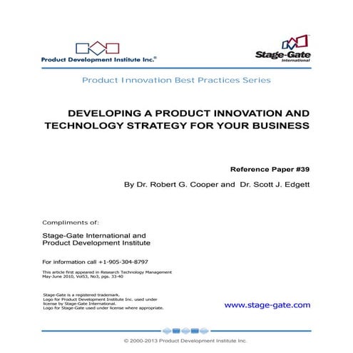 Developing a product innovation and | PDF