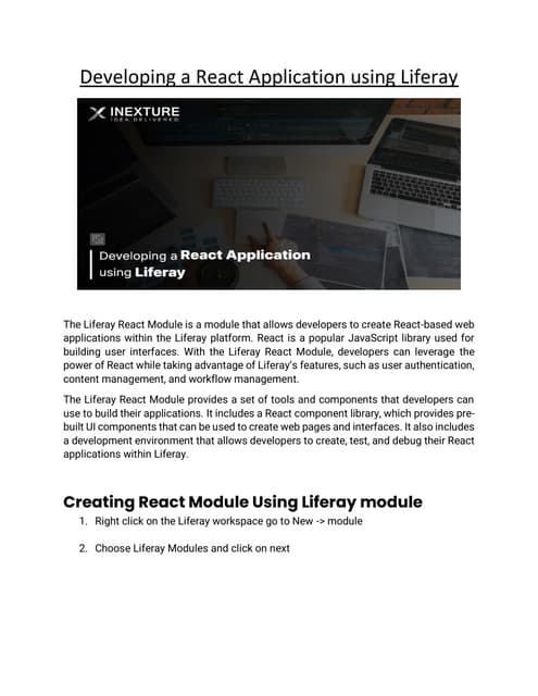 Developing A React Application Using Liferay Pdf