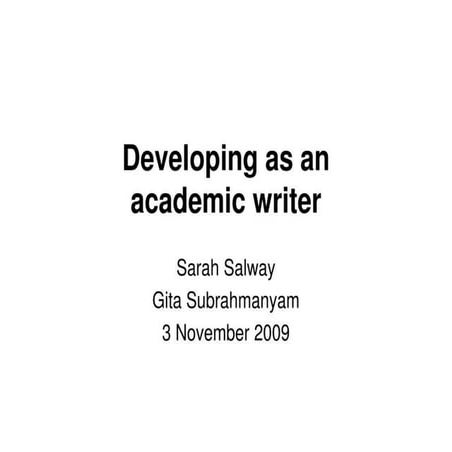 Developing As An Academic Writer | PPT