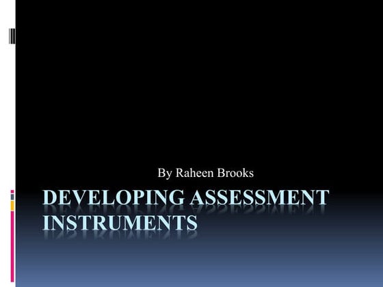 Developing Assessment Instruments | PPT