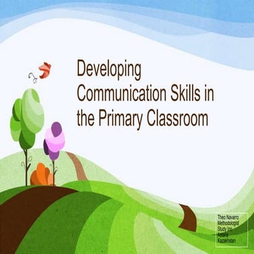 Developing communication skills in the primary classroom | PPTX