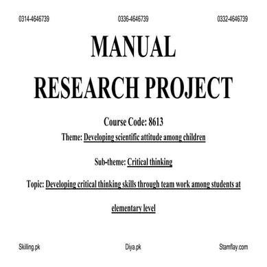 Developing Critical Thinking Skills Through Team Work Among Students At ...