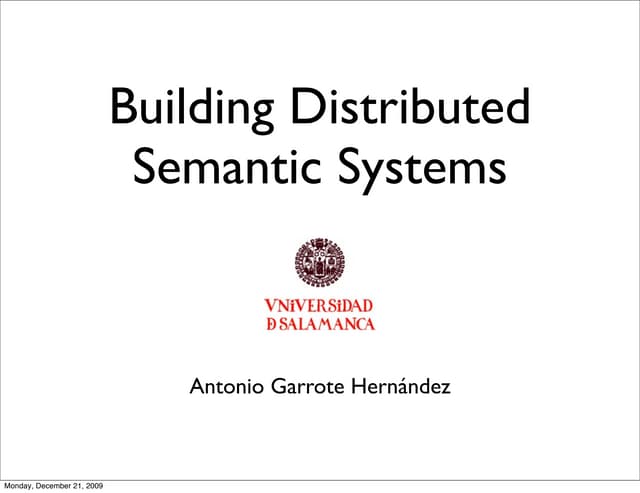 Developing Distributed Semantic Systems Pdf Web Development Internet