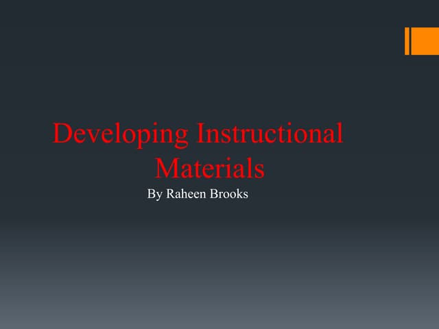 Developing Instructional Materials | PPTX