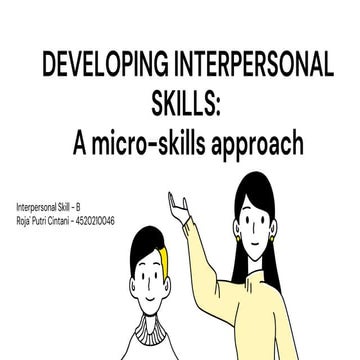 Developing interpersonal skills: a micro skills approach - Roja' Putri Cintani - 4520210046 | PDF