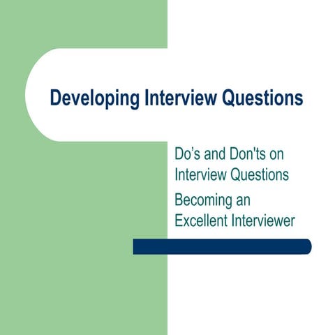 Developing interview questions | PPT