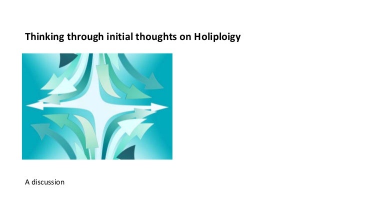 Developing initial thoughts on holiploigy