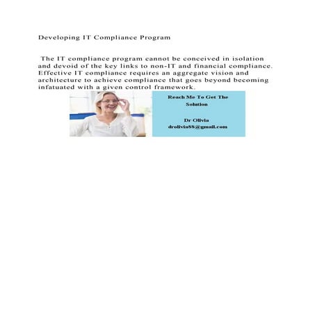 Developing IT Compliance Program The IT compliance program can.docx