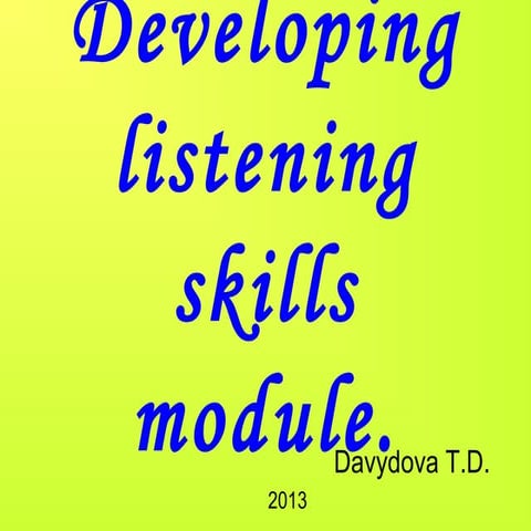 Developing listening skills | PPT
