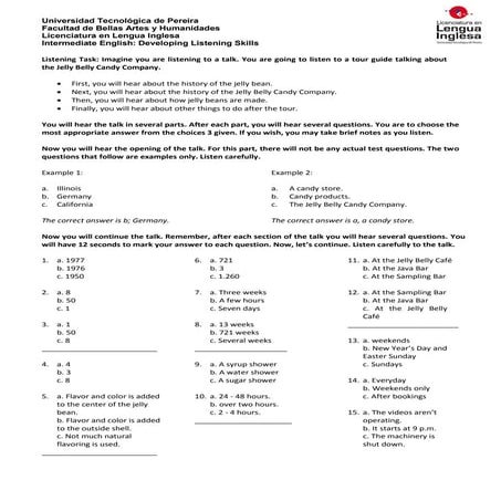 Developing listening skills (task 1) | PDF