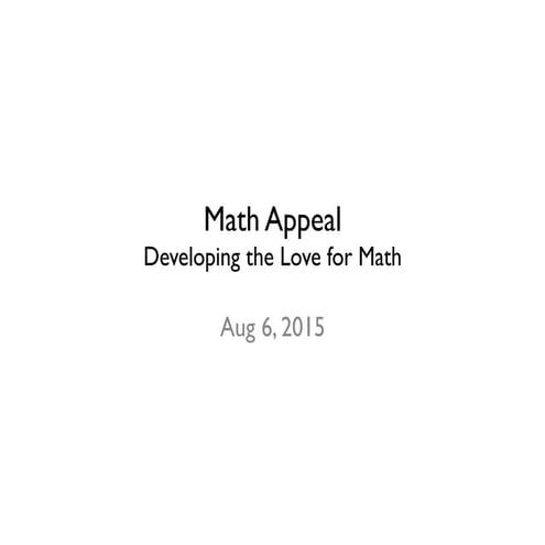 Developing Love for Math | PDF