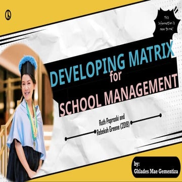 DEVELOPING MATRIX FOR SCHOOL MANAGEMENT - EDUC 345.pptx