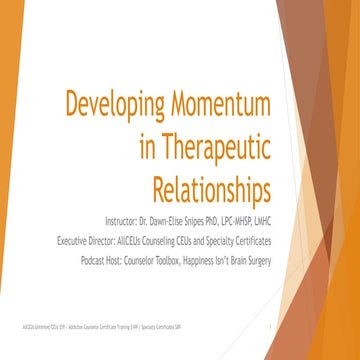 Developing momentum in therapeutic relationships | PPT