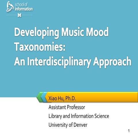 Developing music mood taxonomies | PPTX