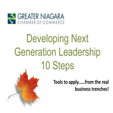 Developing Next Generation Leadership 10 Steps - Niagara Economic ...