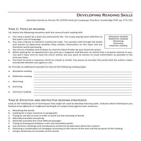 AFL7020 Language Teacher Education, Lecture 8: Developing reading ...