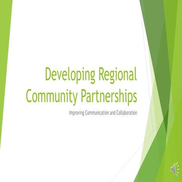 Developing regional community partnerships | PPTX