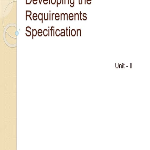 Developing requirements specification | PPT