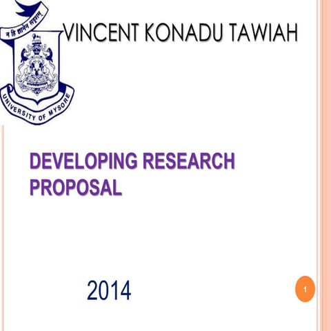 Developing research proposal | PPTX | Business and Finance
