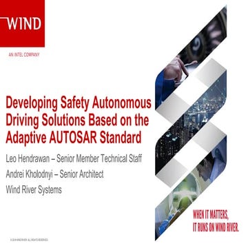 Developing safety autonomous driving solutions based on the adaptive ...
